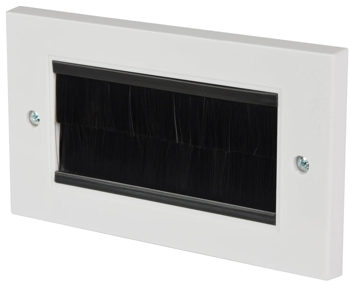 Plastic Brush Wallplates Double Gang - VoIP Supplies