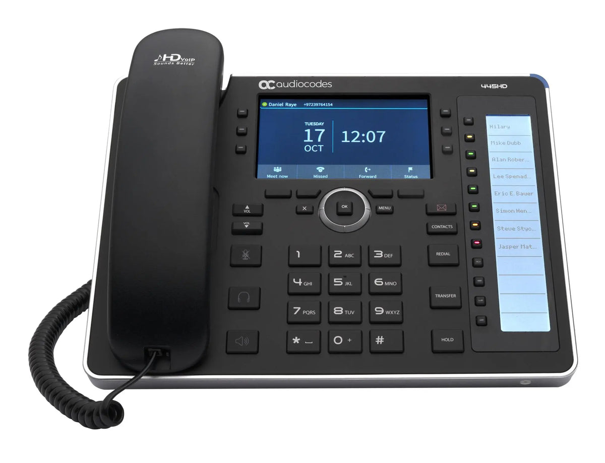 AudioCodes IP445HDEG-BW IP Phone 800x480 5" Color Touch LCD and Power ...